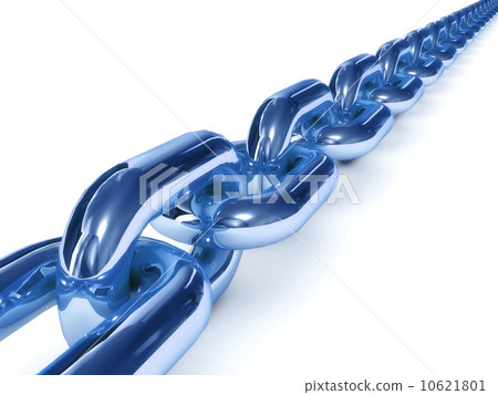 Blue chain over white background. - Stock Illustration [10621801] - PIXTA