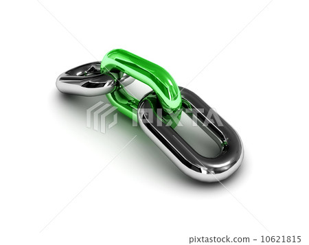 3D single chain link isolated on white background - Stock Illustration ...