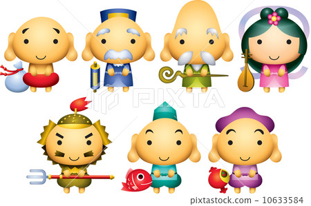 Bean Seven Lucky God - Stock Illustration [10633584] - PIXTA