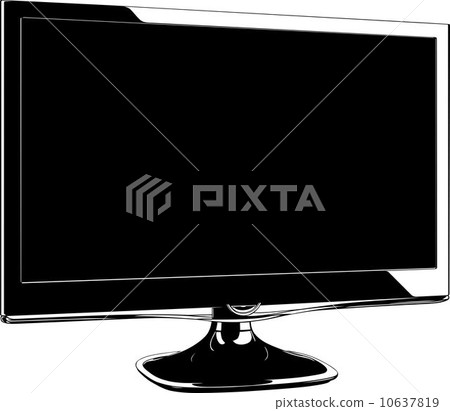 Black and White Monitor - Stock Illustration [10637819] - PIXTA