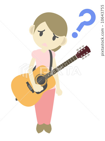 A woman who plays acoustic girls - Stock Illustration [10643755] - PIXTA