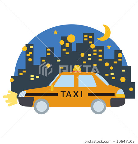 Late night taxi - Stock Illustration [10647102] - PIXTA