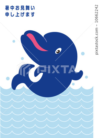 Dolphin's hot weather sympathy jumping over the... - Stock Illustration ...