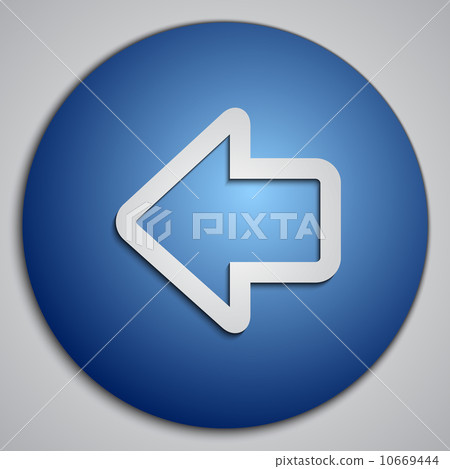 Vector round blue left arrow button made as... - Stock Illustration ...