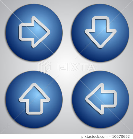 Vector set of round blue arrow buttons with...-插圖素材 [10670692] - PIXTA圖庫