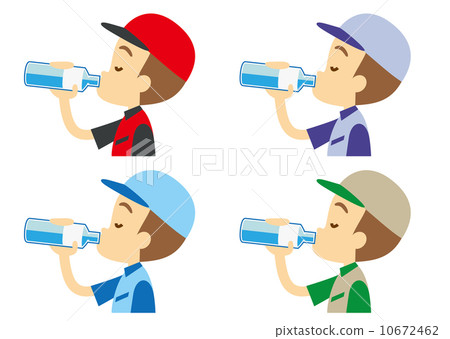 Worker wearing a hydration hat - Stock Illustration [10672462] - PIXTA