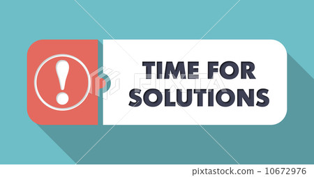 Time For Solutions on Blue in Flat Design. - Stock Illustration ...