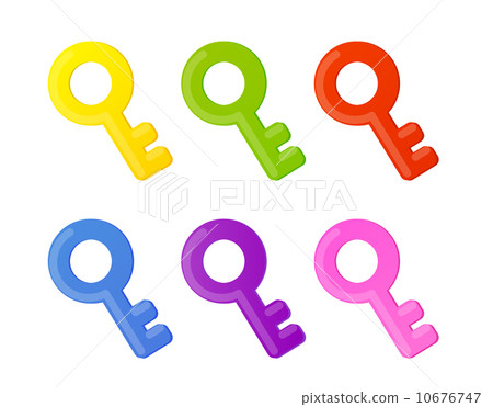 Keys of various colors - Stock Illustration [10676747] - PIXTA