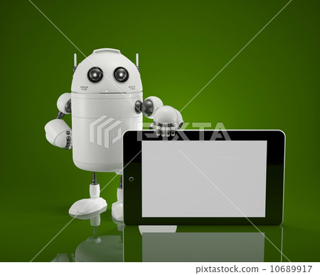 Robot with tablet computer - Stock Illustration [10689917] - PIXTA