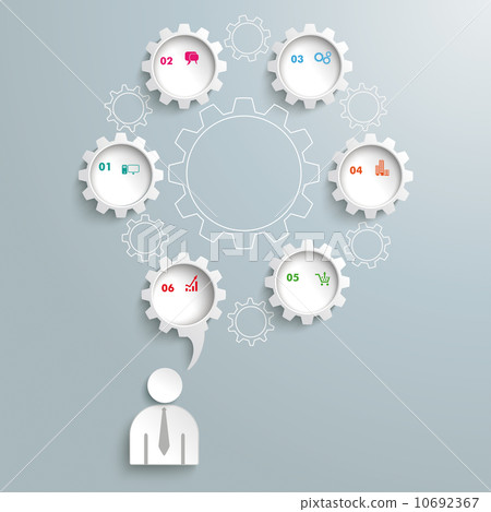 Speech Bubble Gear Machine Businessman 6... - Stock Illustration ...