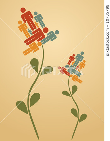 Teamwork flowers - Stock Illustration [10735799] - PIXTA