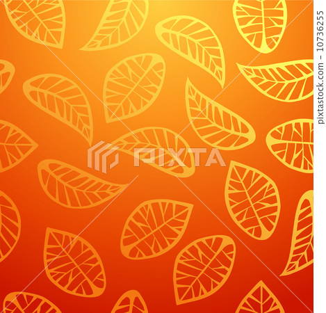 Fresh orange leaves pattern - Stock Illustration [10736255] - PIXTA