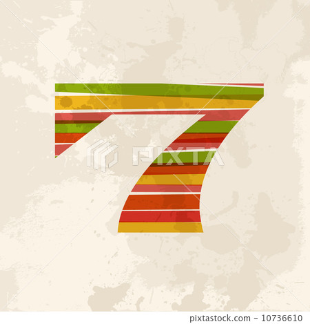 Vintage multicolor number 7 - Stock Illustration [10736610] - PIXTA