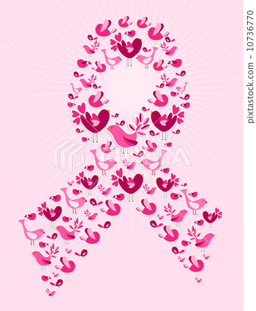 Birds in breast cancer awareness ribbon - Stock Illustration [10736770 ...