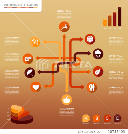 Fall season infographic network elements Autumn... - Stock Illustration ...