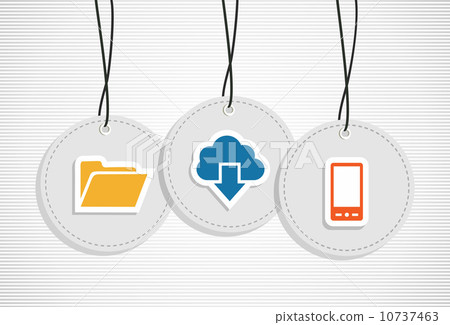 Hanging cloud computing badges set-插圖素材 [10737463] - PIXTA圖庫
