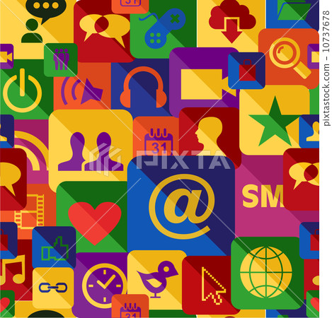 Social media seamless pattern set - Stock Illustration [10737678] - PIXTA