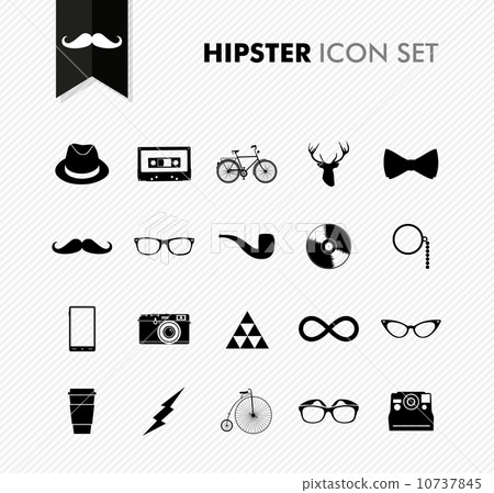 Fresh vintage hipster icon set. - Stock Illustration [10737845] - PIXTA