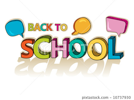 Back to school colorful text social speech... - Stock Illustration ...