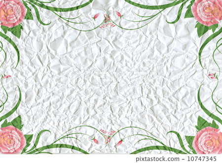 Crumpled Paper Texture background with roses... - Stock Illustration ...
