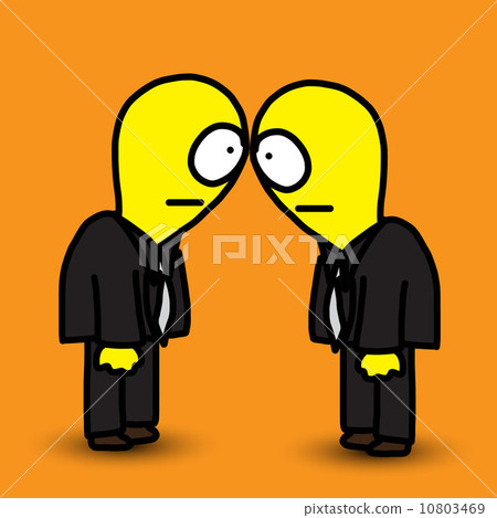 vector of funny cartoon,eye contact... - Stock Illustration [10803469 ...