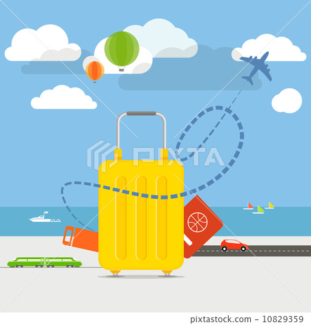 Vacation travelling concept. Flat design... - Stock Illustration ...