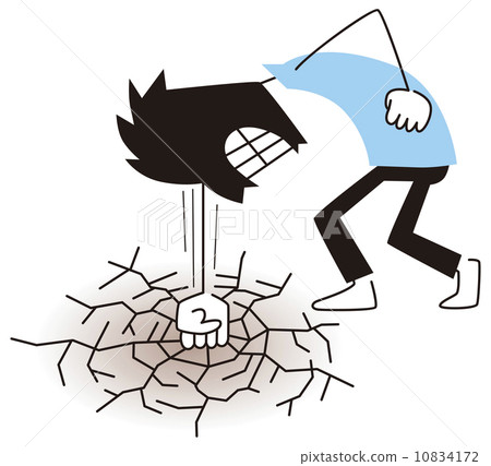 A man striking anger against the ground - Stock Illustration [10834172 ...