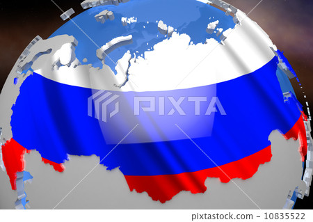 Russia on Earth Map with Flag Design - Stock Illustration [10835522 ...