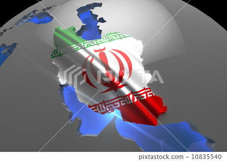 Iran on Earth Map with Flag Design - Stock Illustration [10835540] - PIXTA