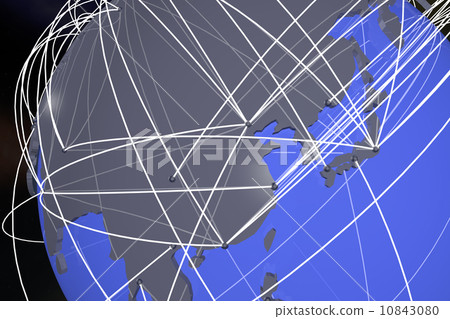 Far East Japan and China Global Network... - Stock Illustration ...