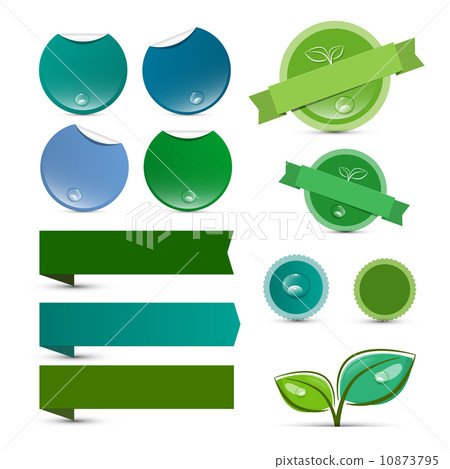 Empty Vector Natural Product Green Labels -... - Stock Illustration ...