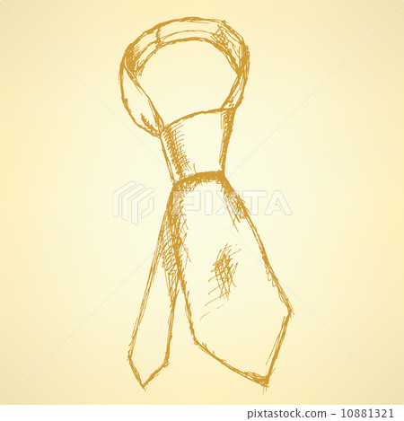 Sketch tie, vector vintage background - Stock Illustration [10881321 ...