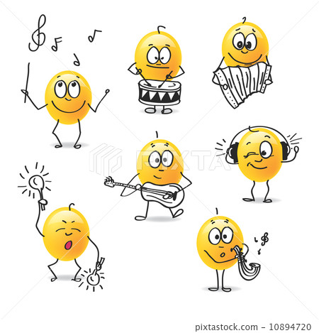 vector smiley musical instruments - Stock Illustration [10894720] - PIXTA
