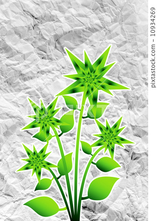 Flowers design on crumpled paper - Stock Illustration [10934269] - PIXTA