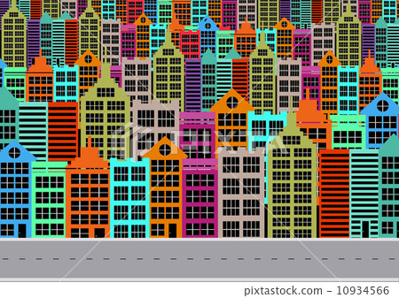 Colorful Cityscape Town city building design - Stock Illustration ...