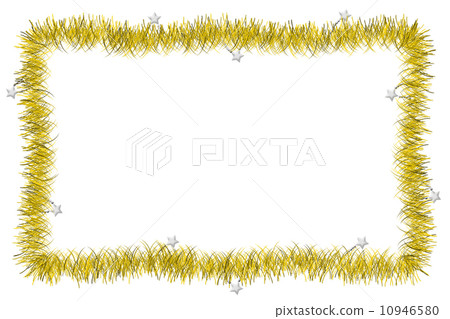 Christmas yellow tinsel frame - Stock Illustration [10946580] - PIXTA
