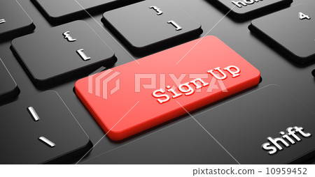 Sing Up on Red Keyboard Button. - Stock Illustration [10959452] - PIXTA