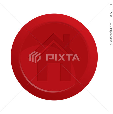 Home red button vector - Stock Illustration [10970004] - PIXTA