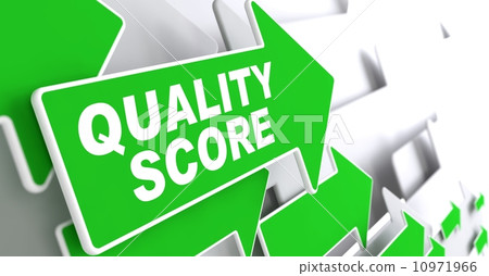 Quality Score on Green Direction Arrow Sign. - Stock Illustration ...