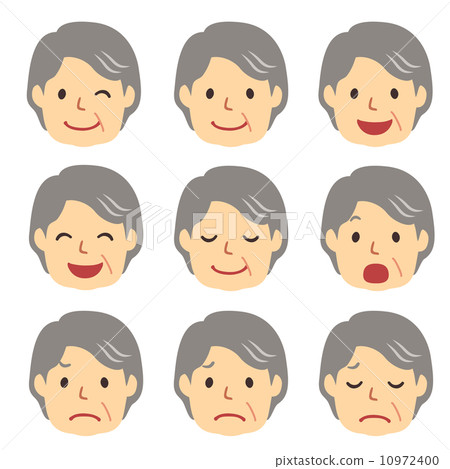 Senior women facial expressions variously - Stock Illustration ...