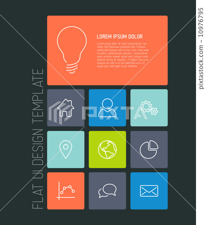 Modern mobile phone flat user interface - Stock Illustration [10976795 ...