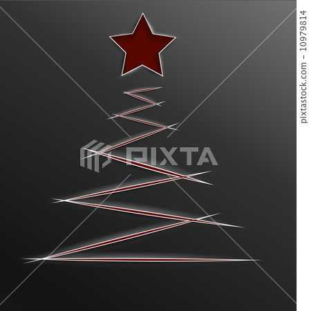 Christmas tree paper cut lines - Stock Illustration [10979814] - PIXTA