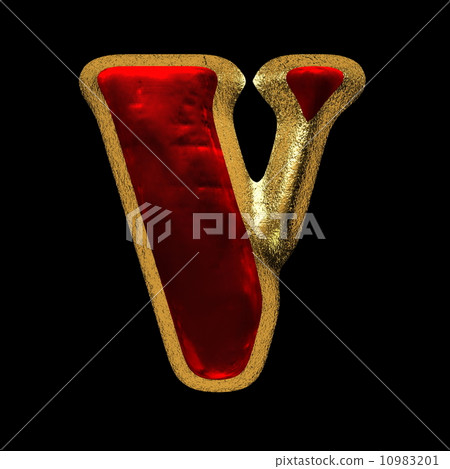 red velvet letter with gold on black background - Stock Illustration ...
