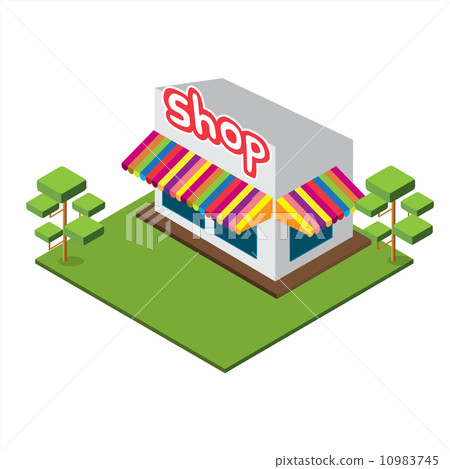 Isometric Medium Shop - Stock Illustration [10983745] - PIXTA