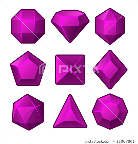 Set of Purple Gems for Match3 Games. Vector - Stock Illustration ...