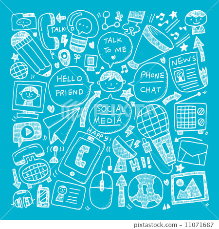 doodle communication background - Stock Illustration [11071687] - PIXTA