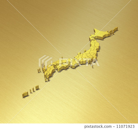 Gold map of Japan · White map drawing - Stock Illustration [11071923 ...