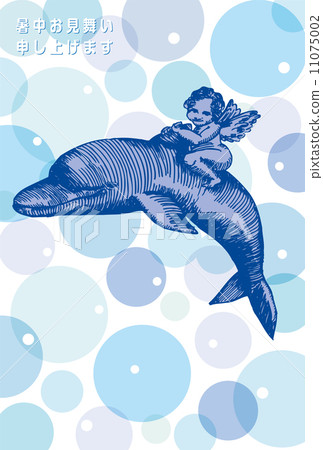 Angel 's hot weather sympathy on a dolphin in... - Stock Illustration ...