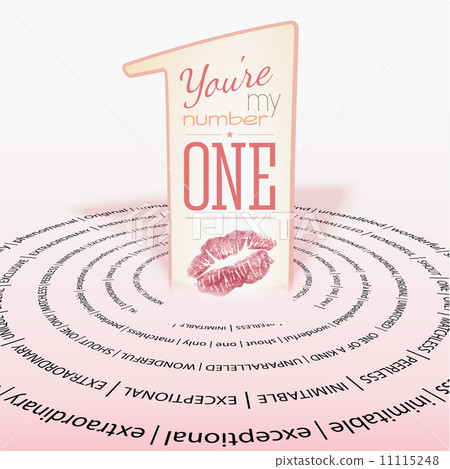 Number one, positive card, vector illustration - Stock Illustration ...