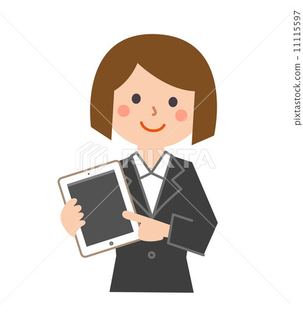 Female company worker IPAD - Stock Illustration [11115597] - PIXTA